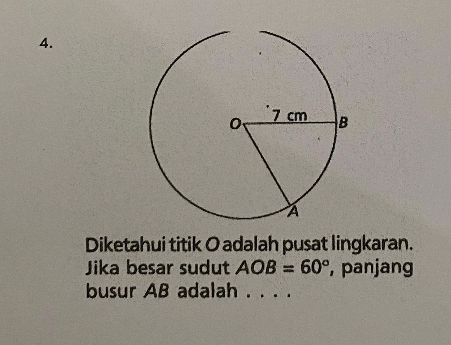 Diketahui titik O adalah pusat lingkaran. | StudyX