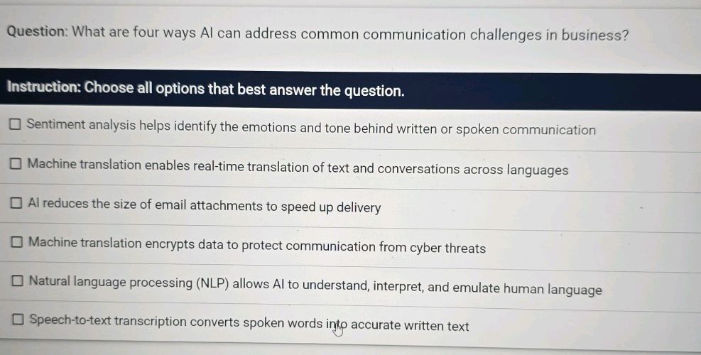 Question: What are four ways Al can address | StudyX