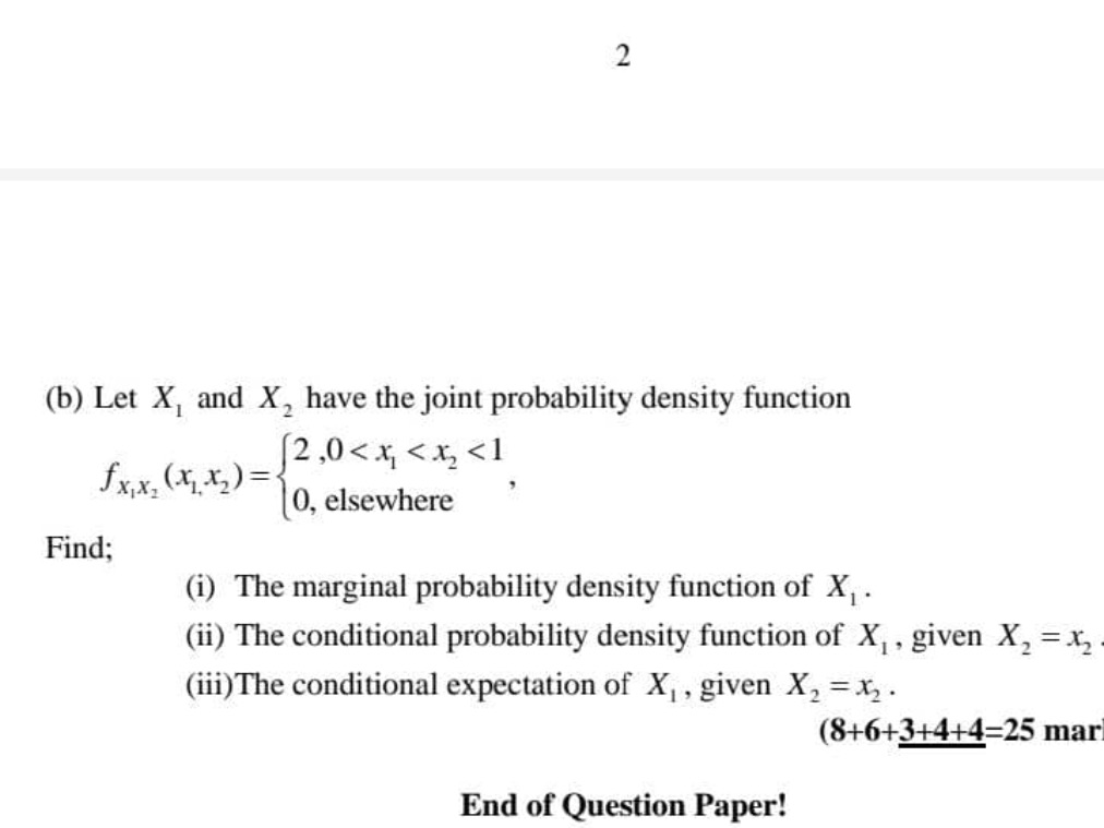 (b) Let $X_1$ and $X_2$ have the joint | StudyX