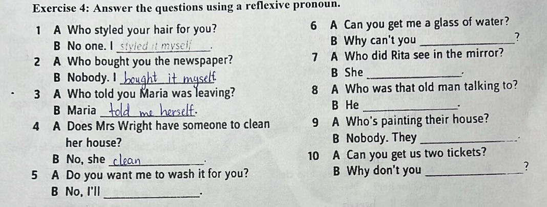 Exercise 4: Answer the questions using a | StudyX