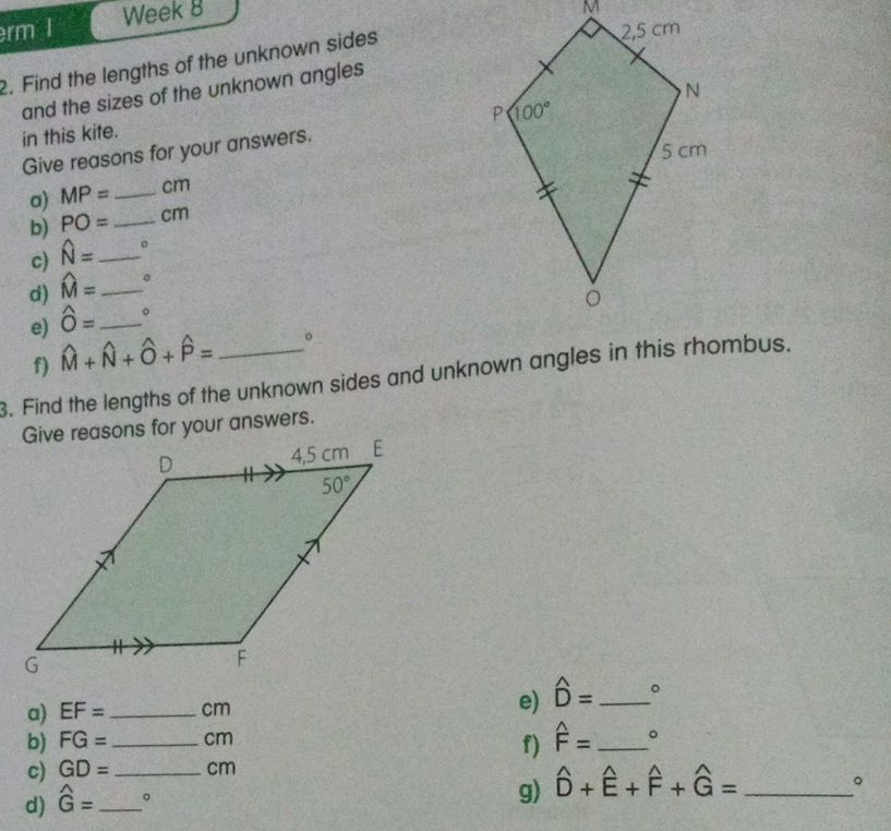 2. Find the lengths of the unknown sides and | StudyX