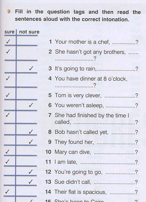 9 Fill in the question tags and then read | StudyX