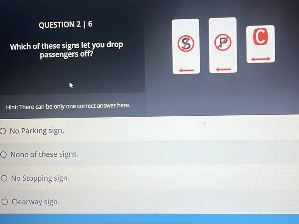 QUESTION 2 | 6 Which of these signs let you | StudyX