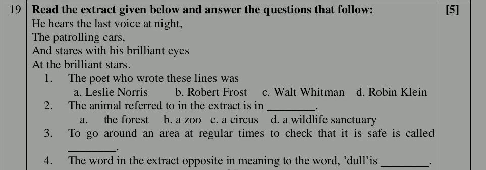 19 Read the extract given below and answer | StudyX