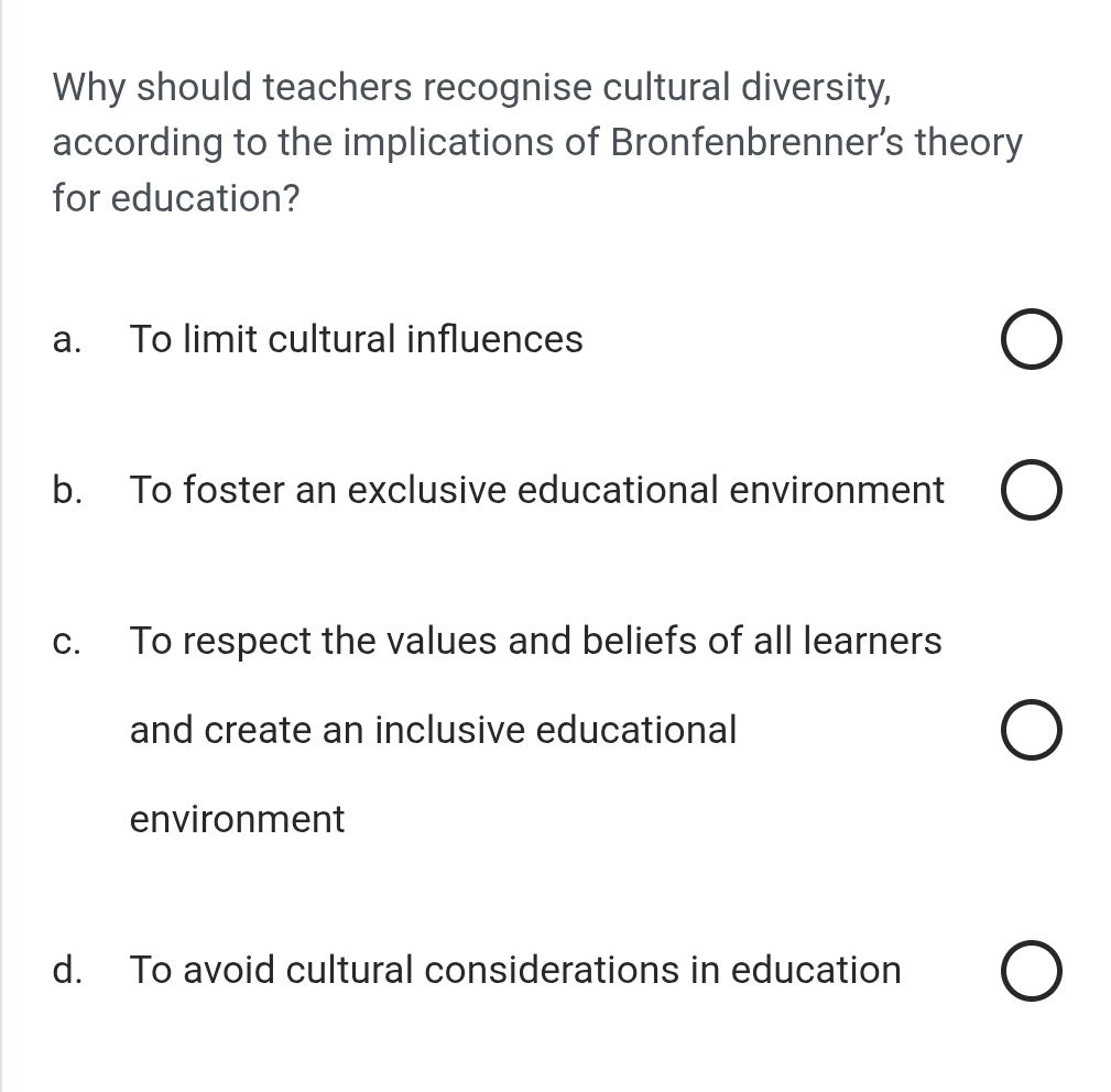 Why should teachers recognise cultural | StudyX