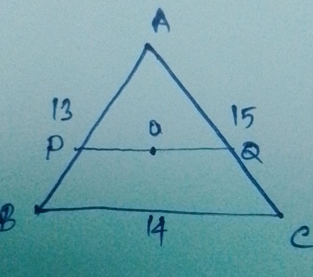 The image shows a triangle ABC with a line | StudyX