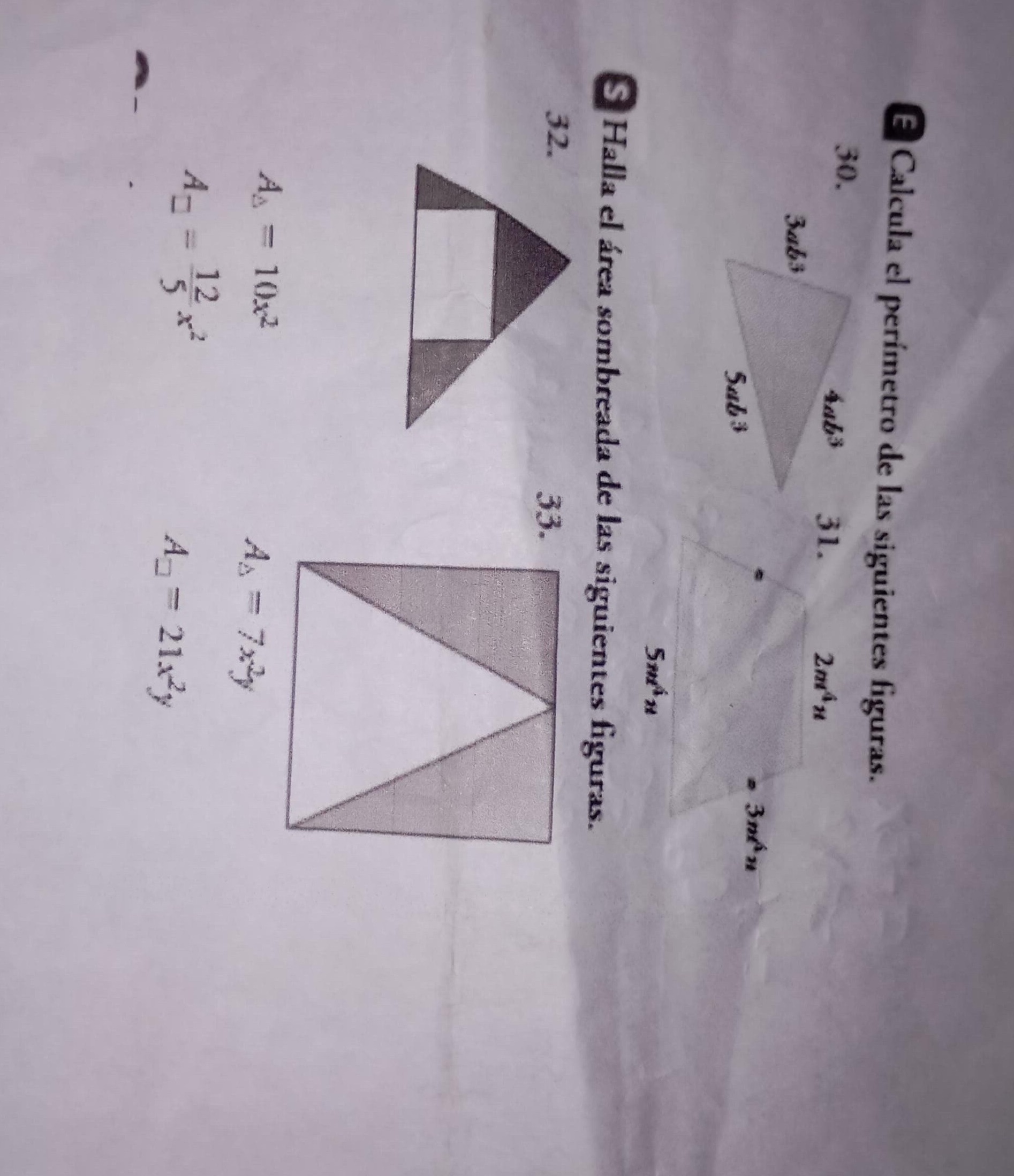 E Calcula el perímetro de las siguientes | StudyX