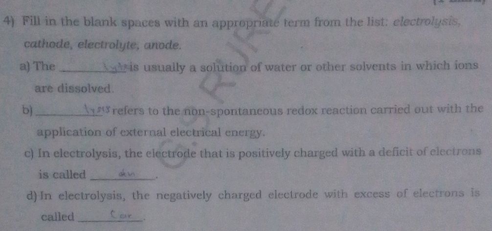 4) Fill in the blank spaces with an | StudyX