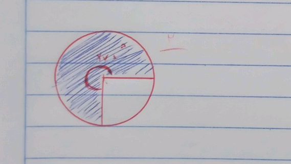 The image shows a circle with a shaded area | StudyX