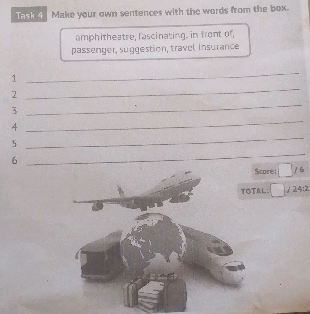 Task 4 Make your own sentences with the | StudyX