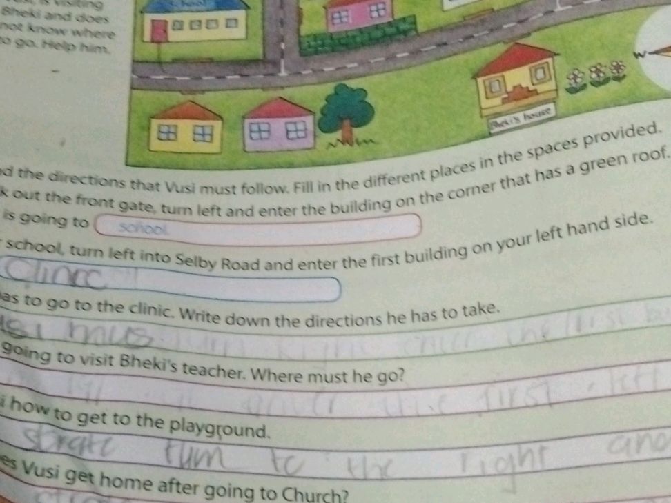 Find the directions that Vusi must follow. | StudyX