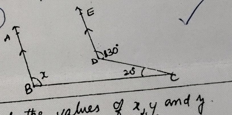Find the values of x, y and z. [Diagram of | StudyX
