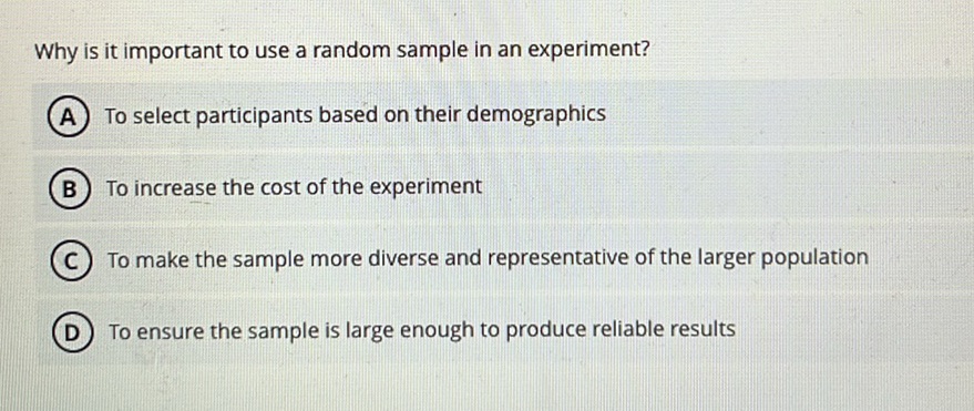 Why is it important to use a random sample | StudyX