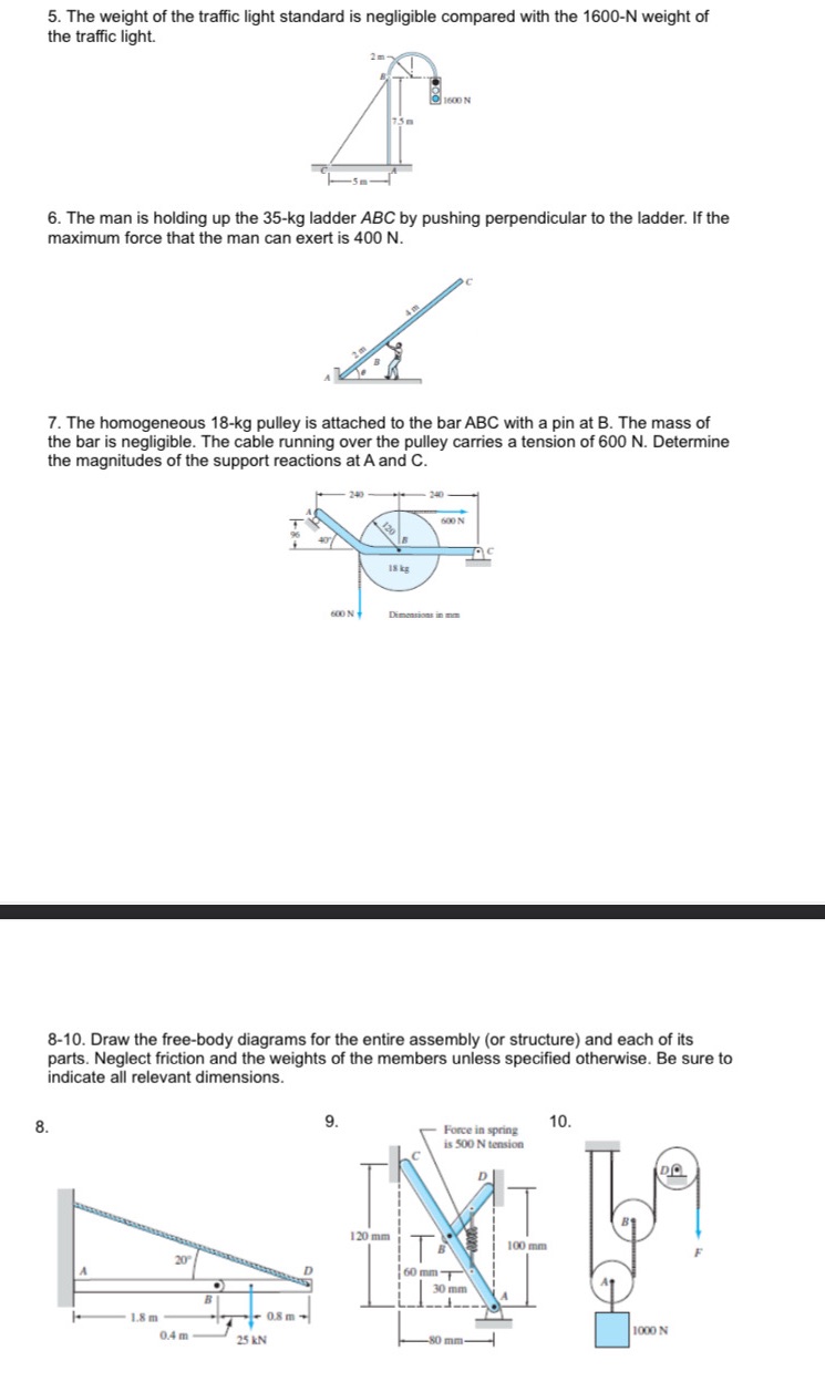 5. The weight of the traffic light standard | StudyX