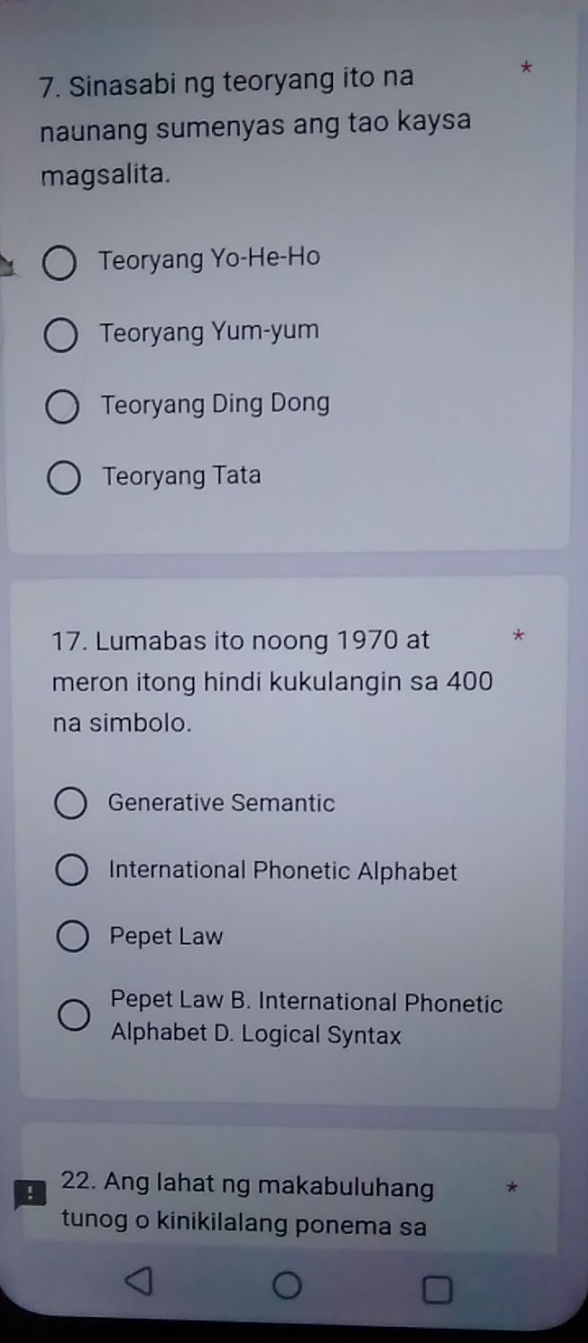 7. Sinasabi ng teoryang ito na naunang | StudyX