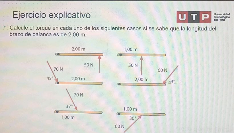 Calcule el torque en cada uno de los | StudyX