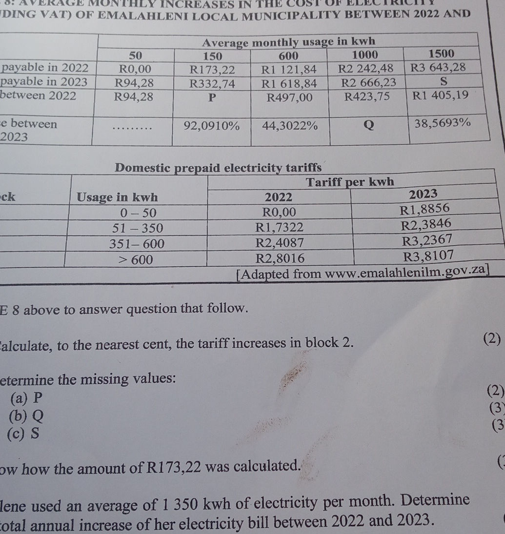 Average monthly increases in the cost of | StudyX