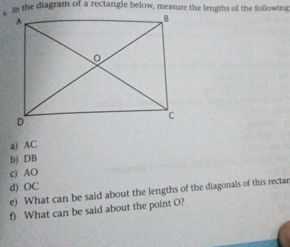 In the diagram of a rectangle below, measure | StudyX