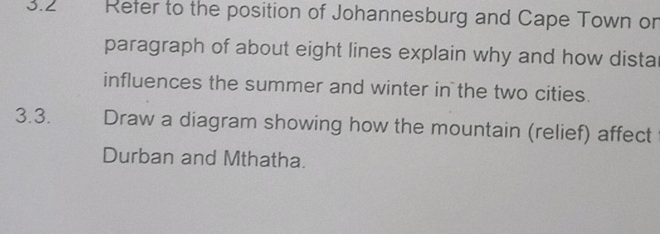 3.2 Refer to the position of Johannesburg | StudyX