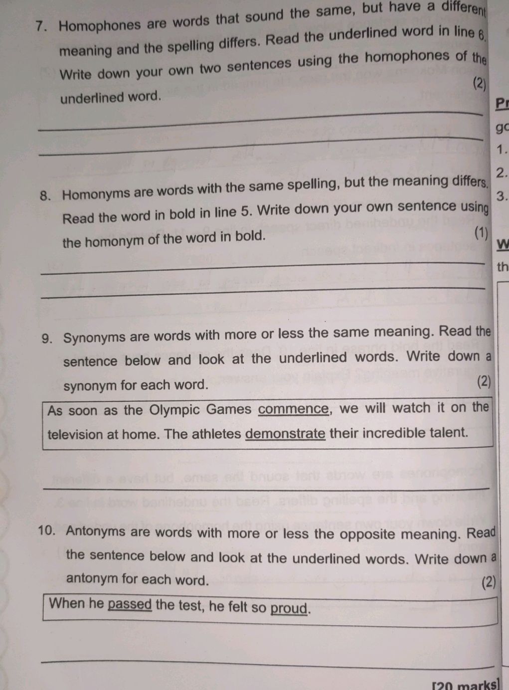 7. Homophones are words that sound the same, | StudyX