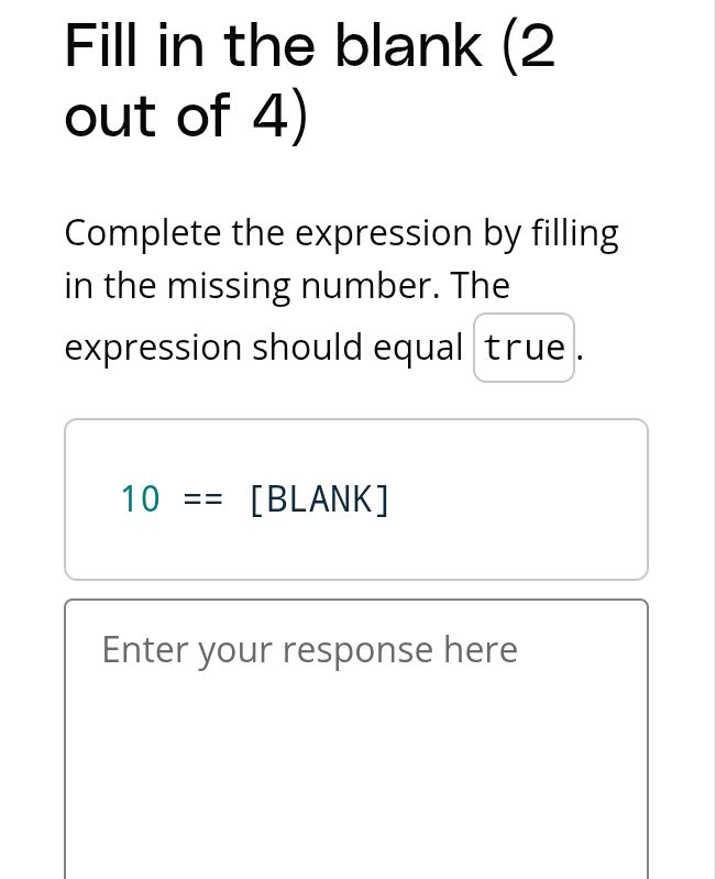 Fill in the blank (2 out of 4) Complete the | StudyX