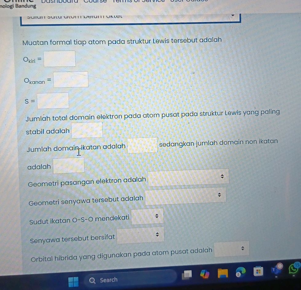 Muatan formal tiap atom pada struktur Lewis | StudyX