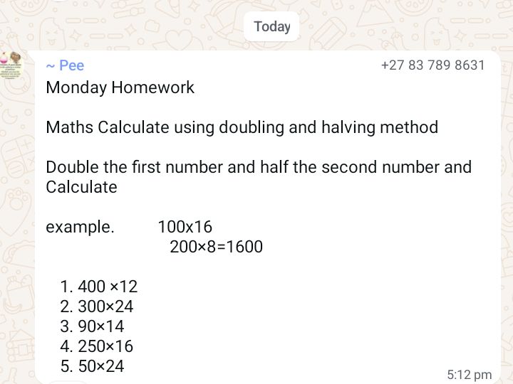 Maths Calculate using doubling and halving | StudyX