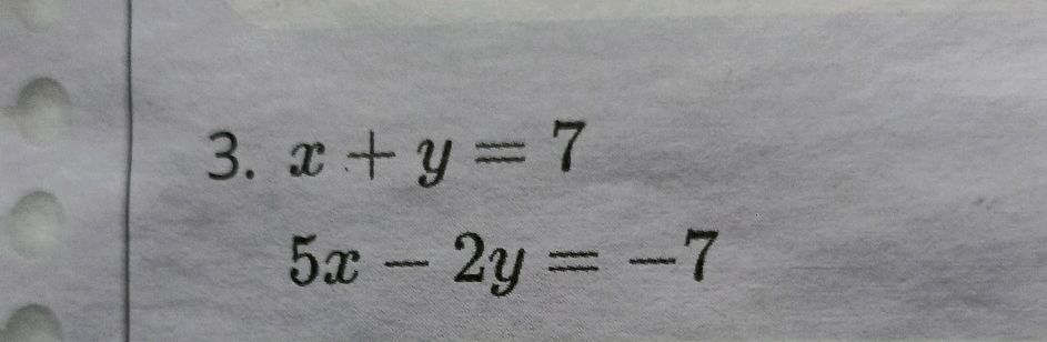 Solving System of Equations: x + y = 7 and | StudyX