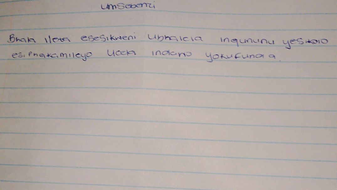 Bhala ileta esesikweni Ubhalcia ingununu | StudyX