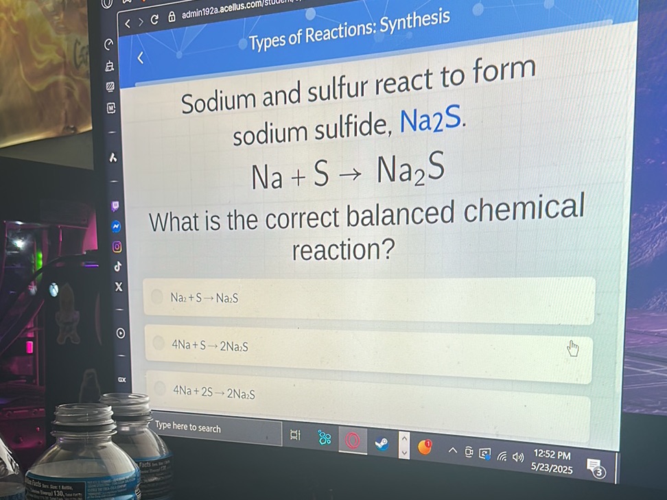Sodium and sulfur react to form sodium | StudyX