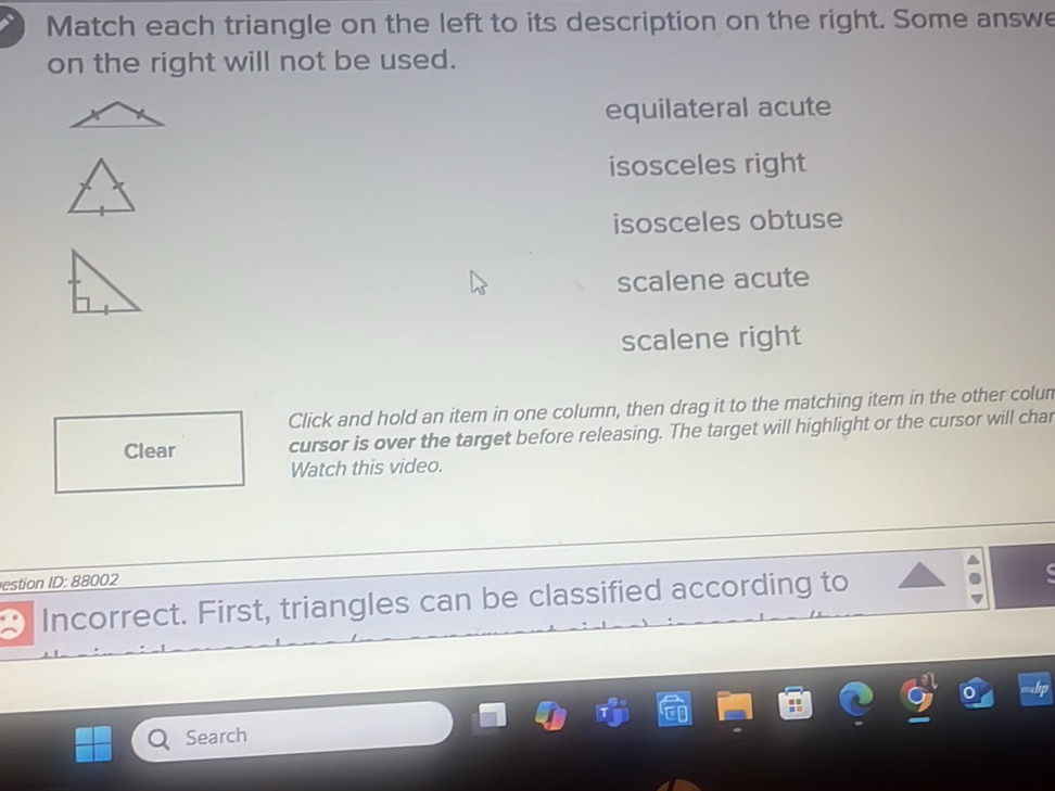 Match each triangle on the left to its | StudyX