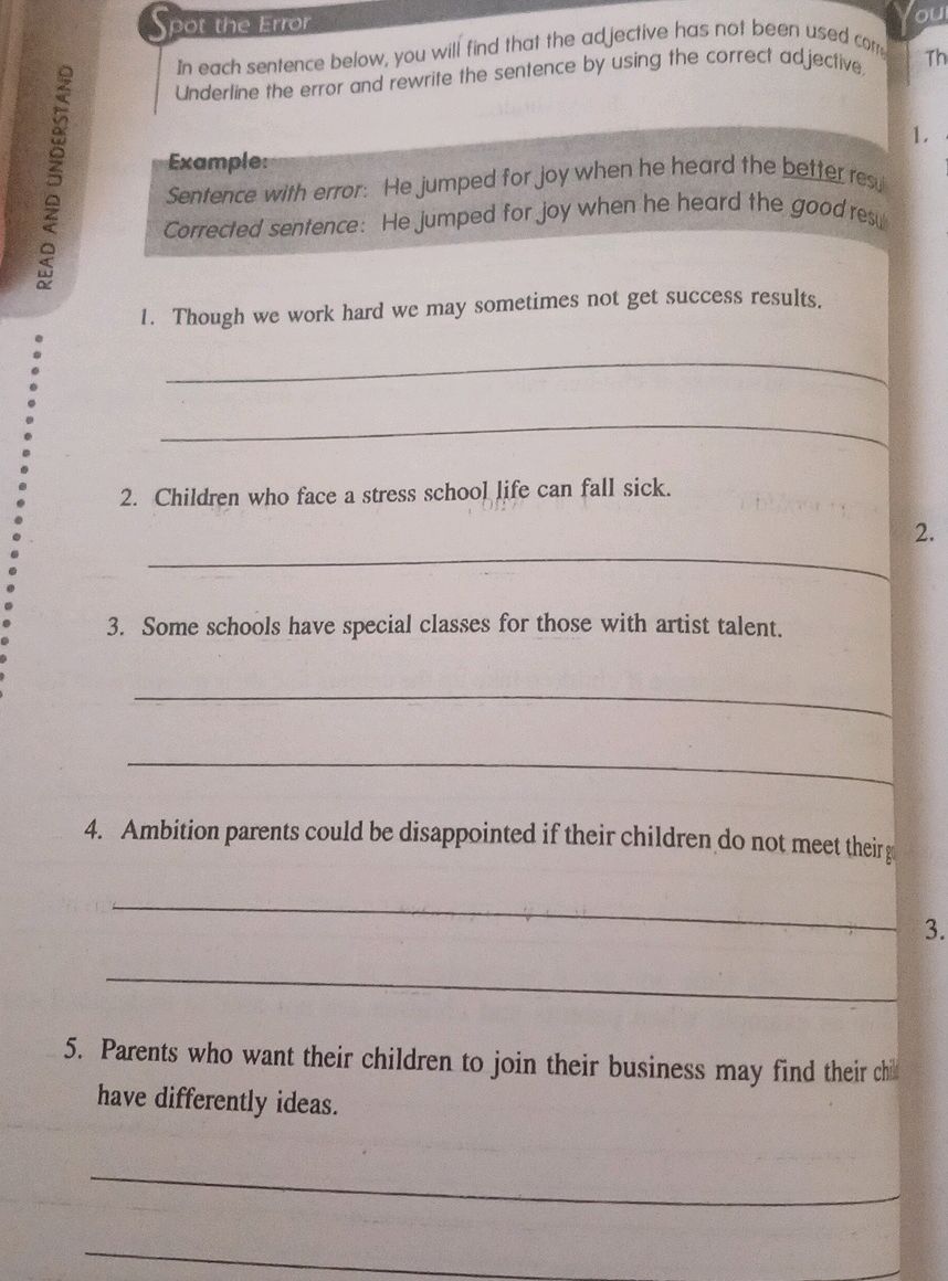 Spot the Error In each sentence below, you | StudyX