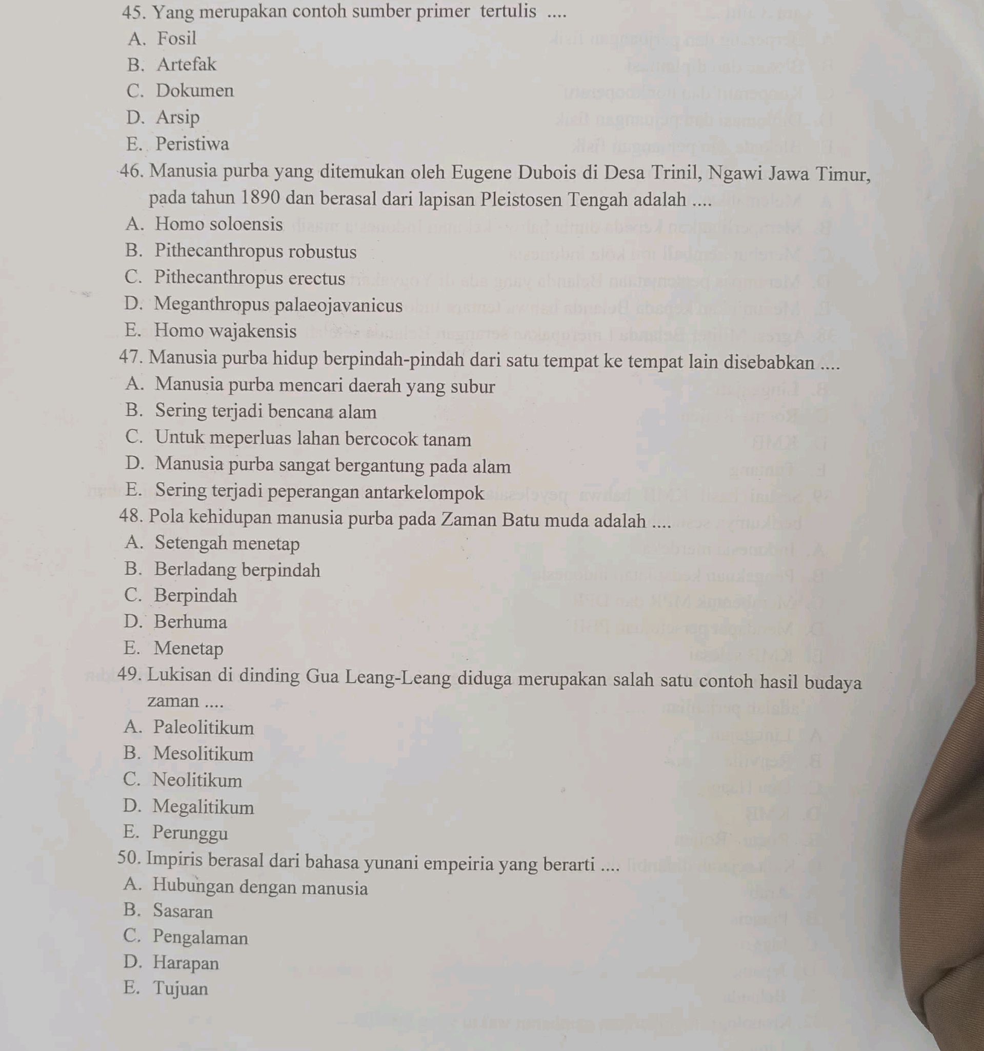 45. Yang merupakan contoh sumber primer | StudyX