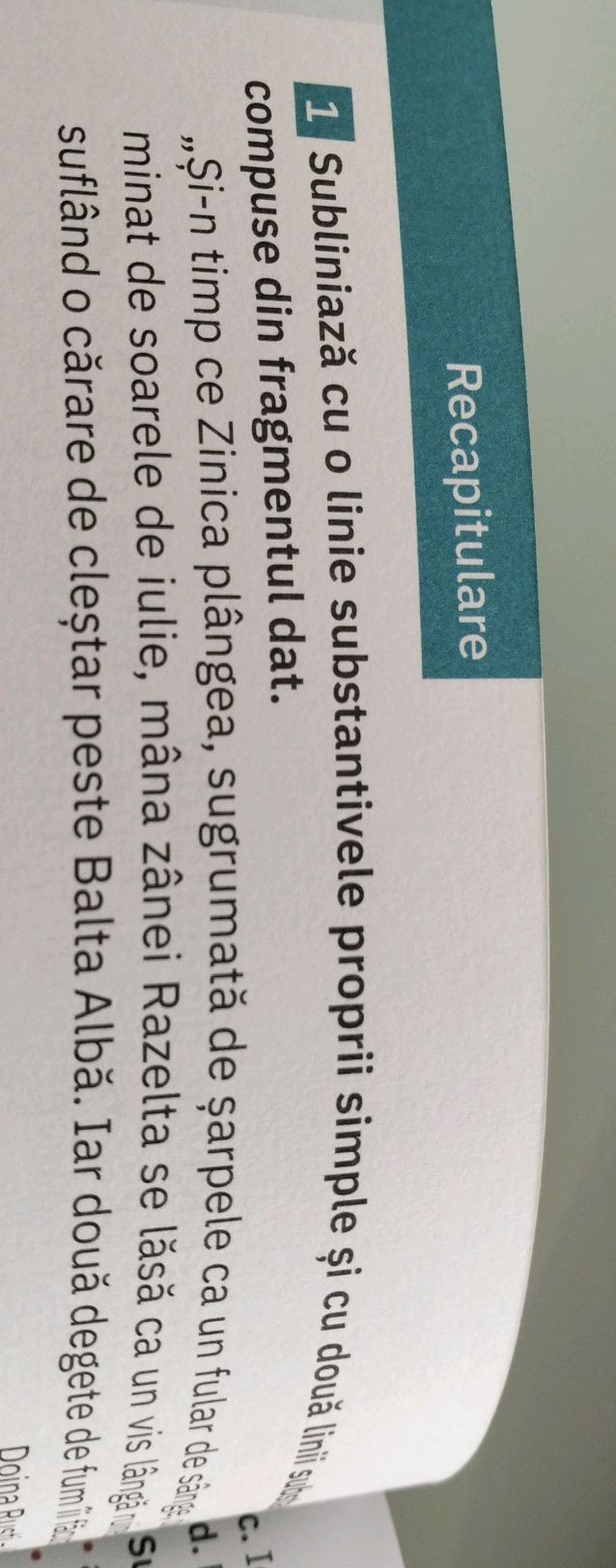 1 Subliniază cu o linie substantivele | StudyX