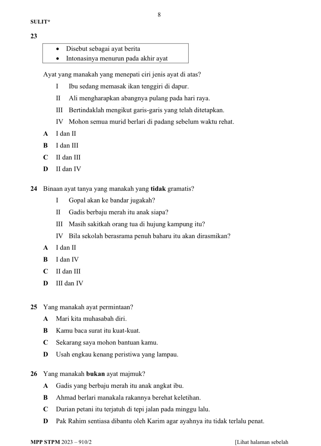 23 * Disebut sebagai ayat berita * | StudyX