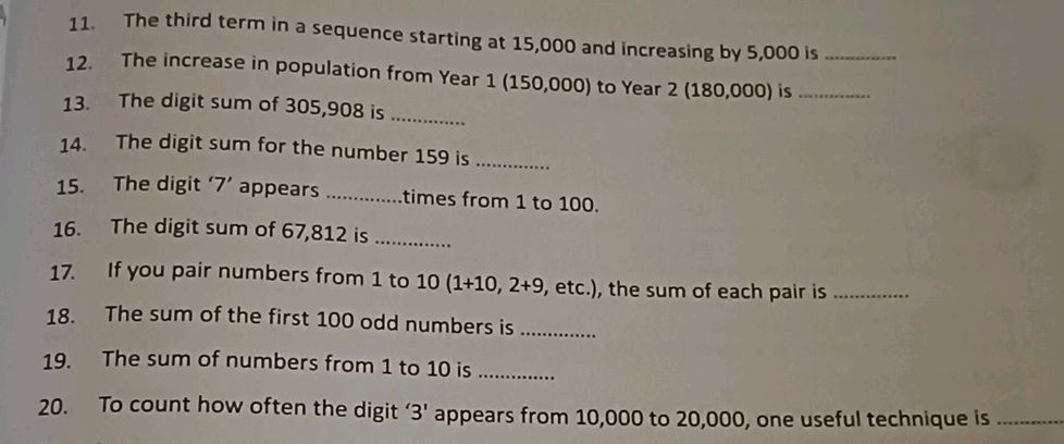 11. The third term in a sequence starting at | StudyX