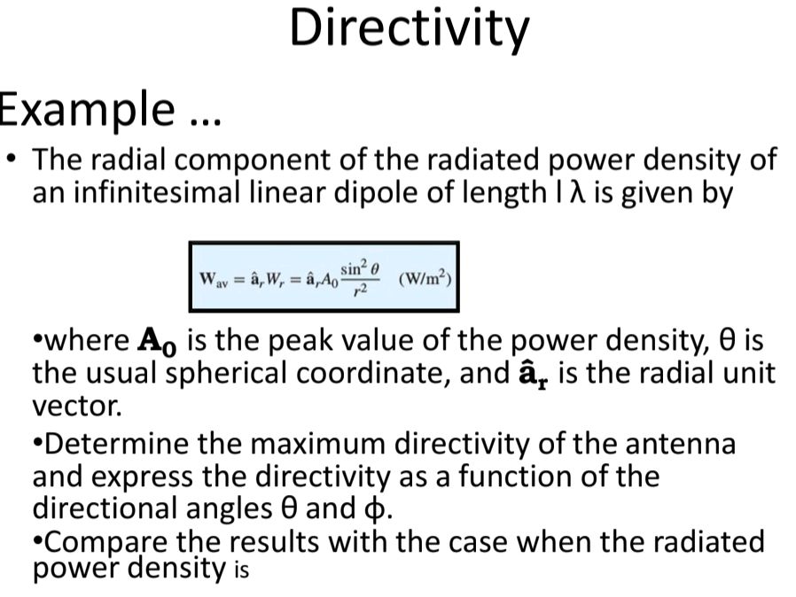 The radial component of the radiated power | StudyX