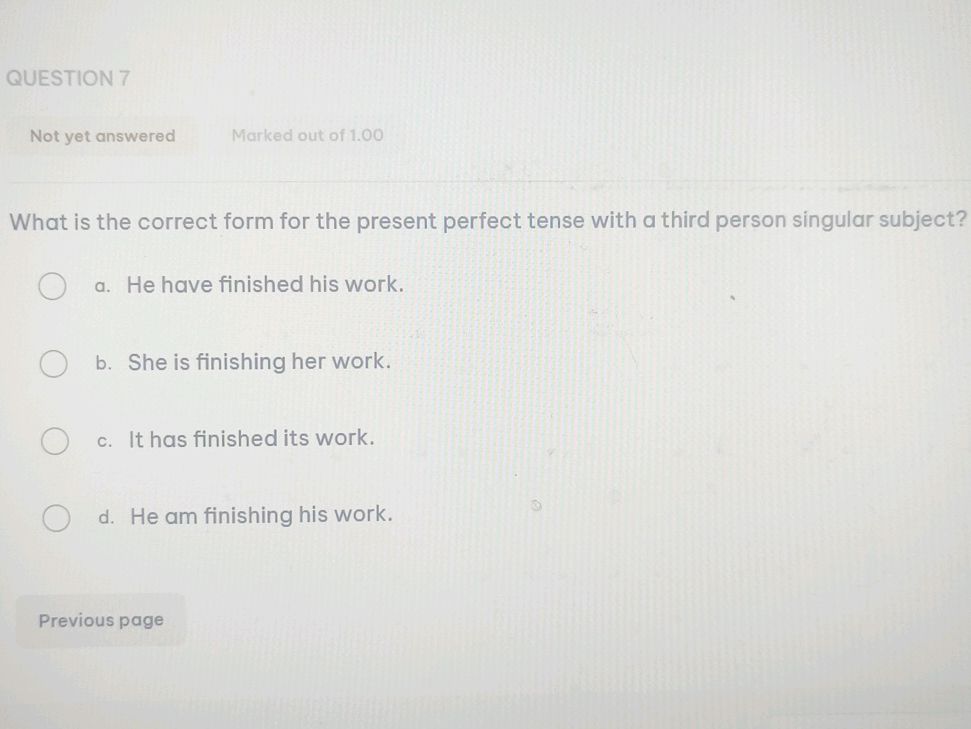 What is the correct form for the present | StudyX