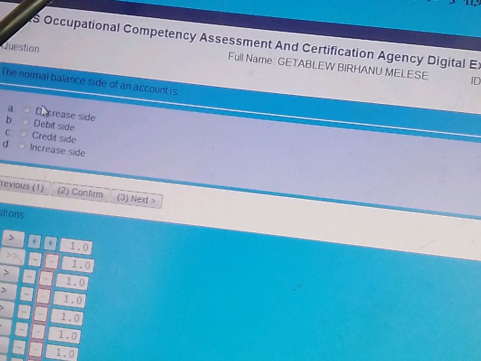 The normal balance side of an account is: a | StudyX