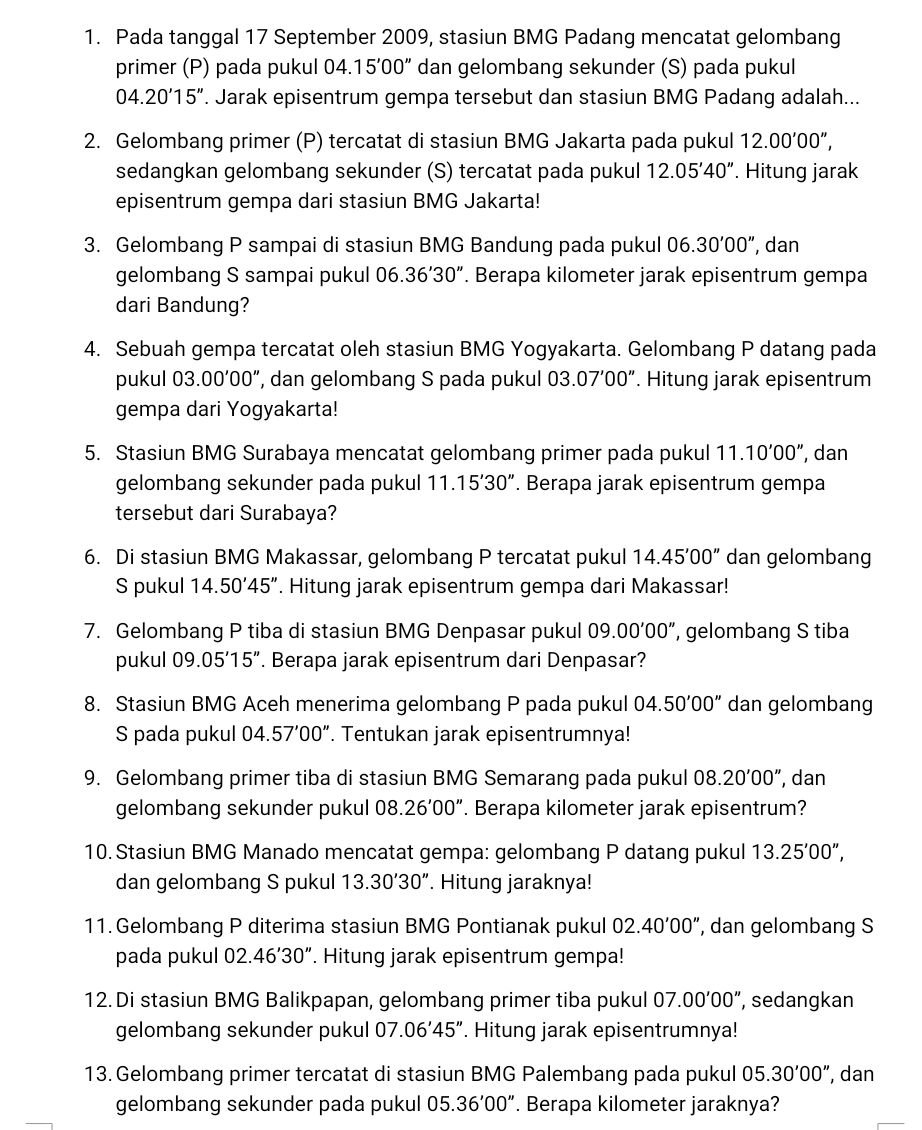 1. Pada tanggal 17 September 2009, stasiun | StudyX