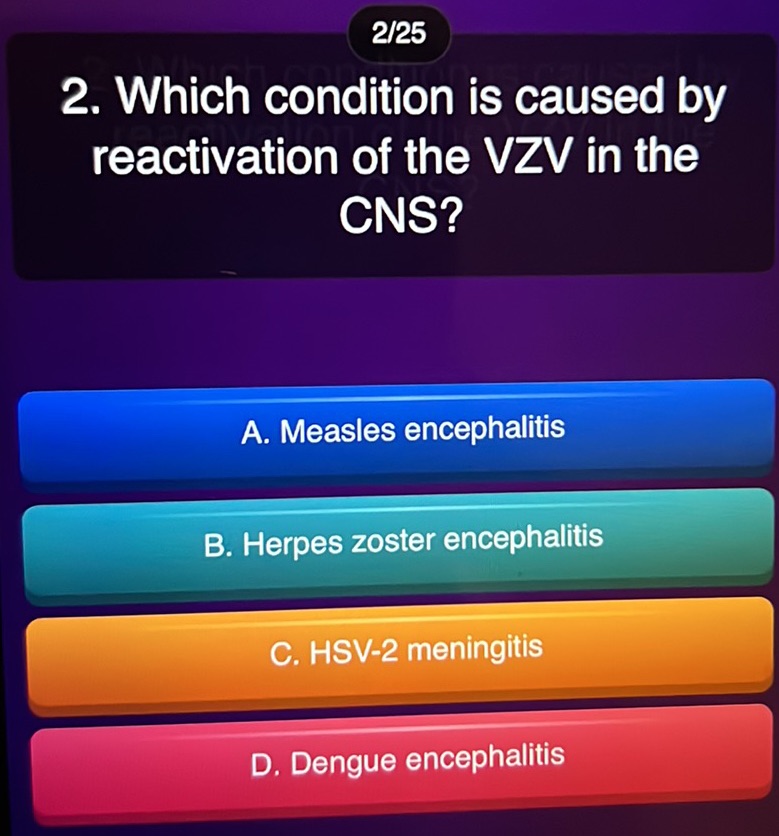 2. Which condition is caused by reactivation | StudyX