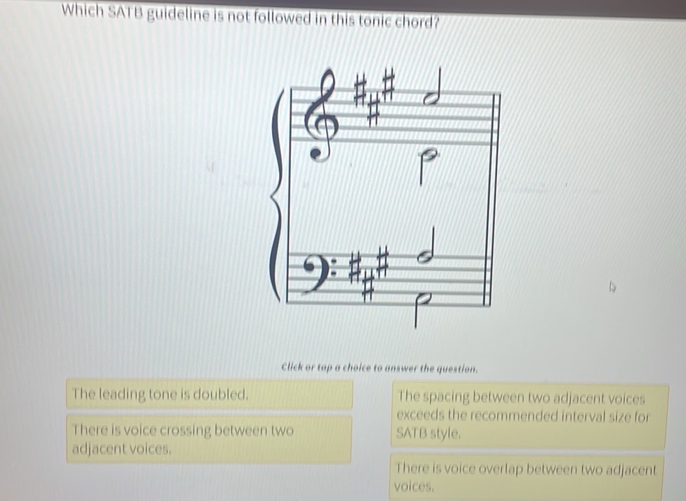 Which SATB guideline is not followed in this | StudyX
