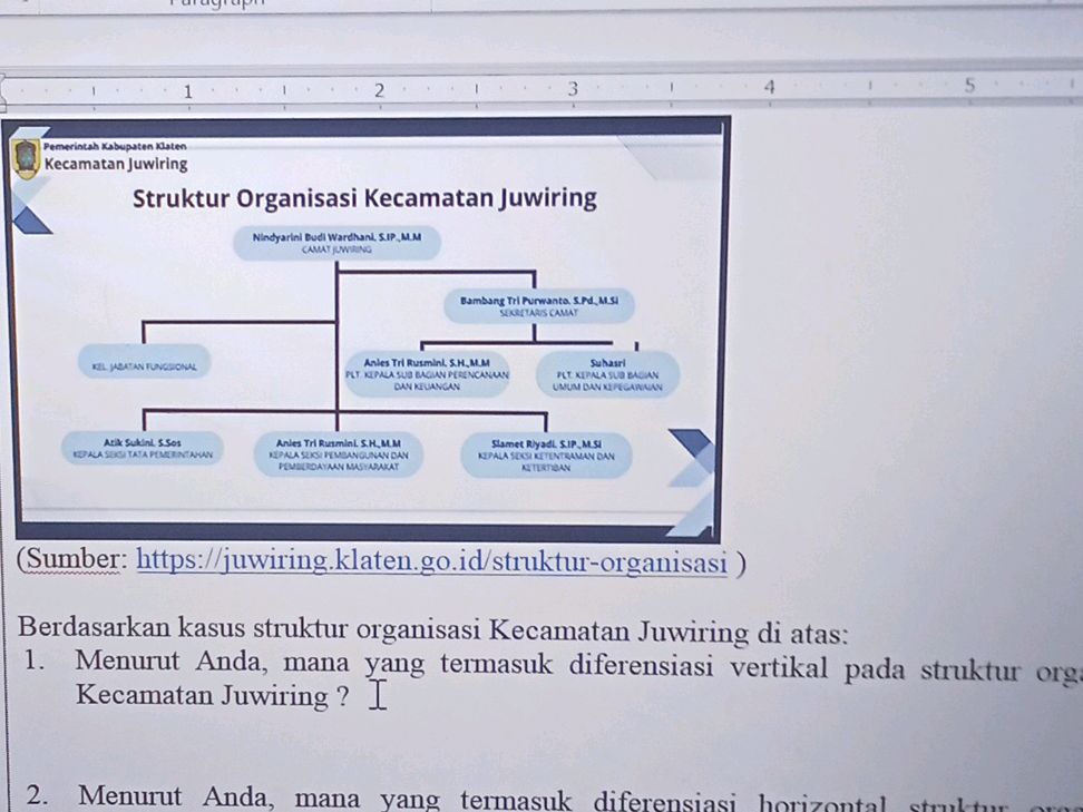 Berdasarkan kasus struktur organisasi | StudyX