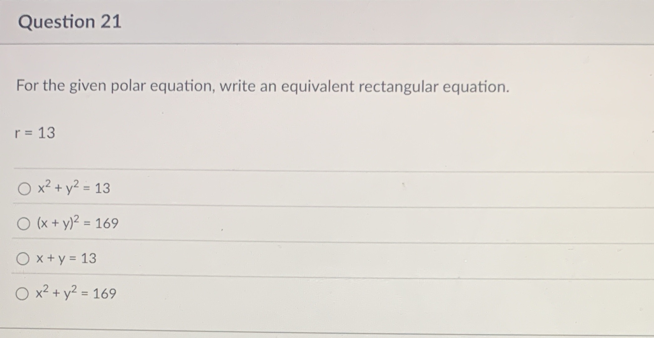 For the given polar equation, write an | StudyX