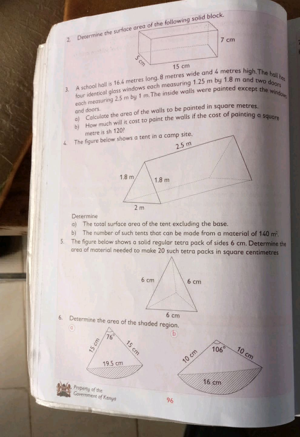 2. Determine the surface area of the | StudyX