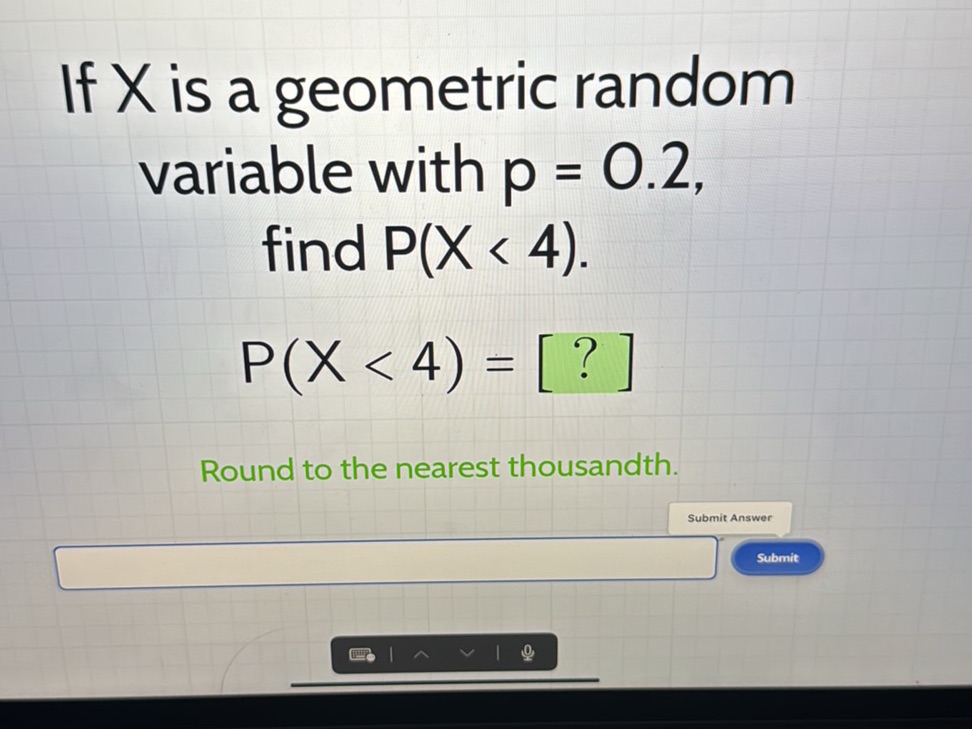 If X is a geometric random variable with p = | StudyX