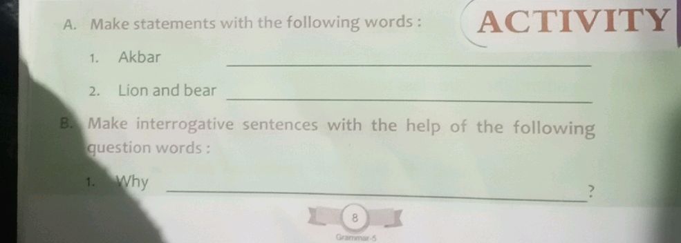 A. Make statements with the following words | StudyX