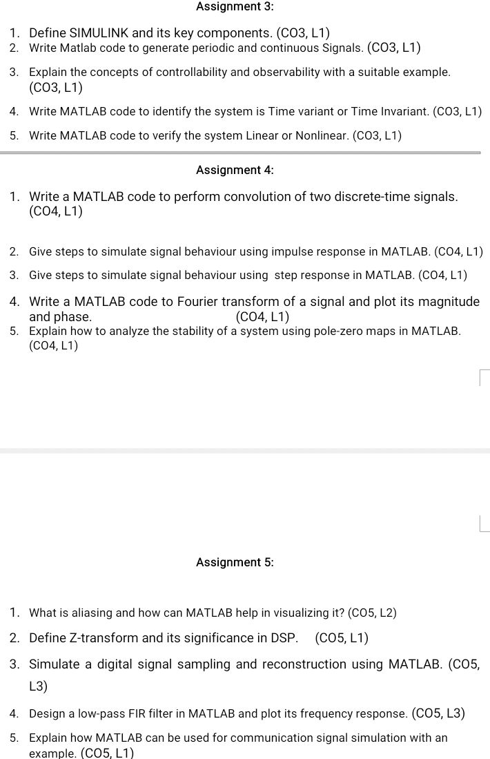 Assignment 3: 1. Define SIMULINK and its | StudyX