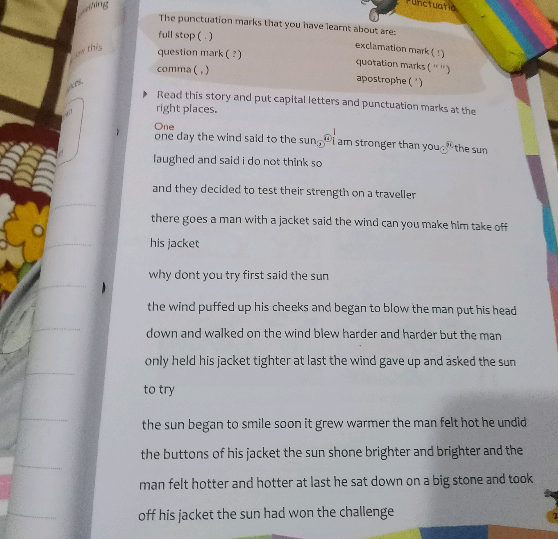 Read this story and put capital letters and | StudyX