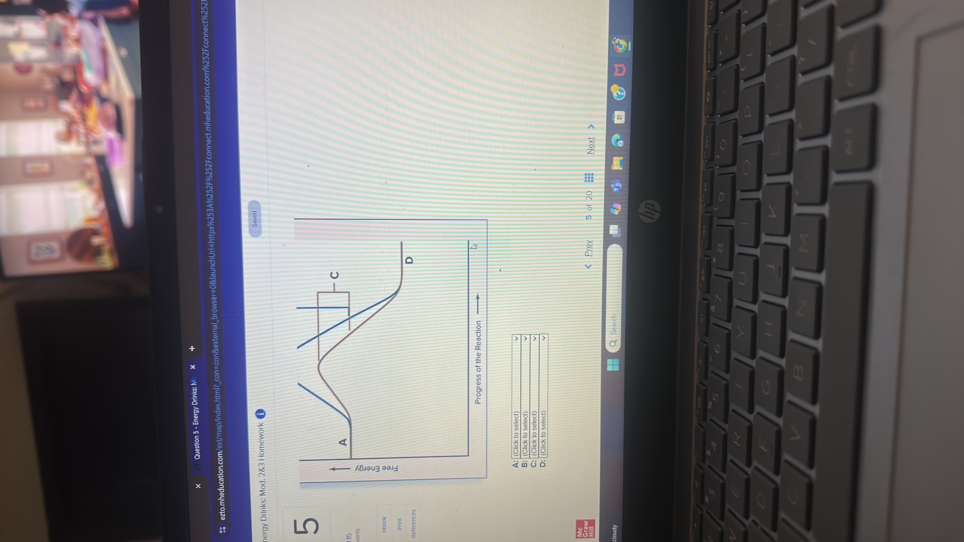 The graph shows a chemical reaction with and